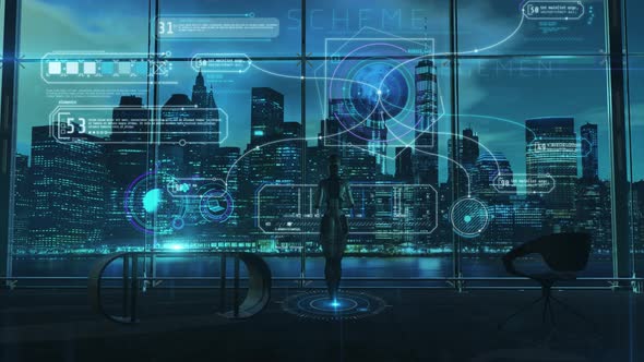 Artificial Intelligence Works In The Network 4K, Motion Graphics ...