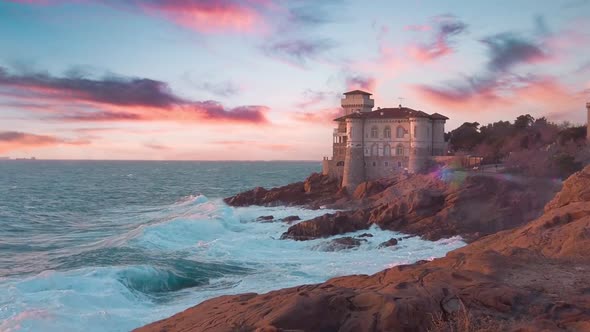 Castle Near the Ocean, Stock Footage | VideoHive