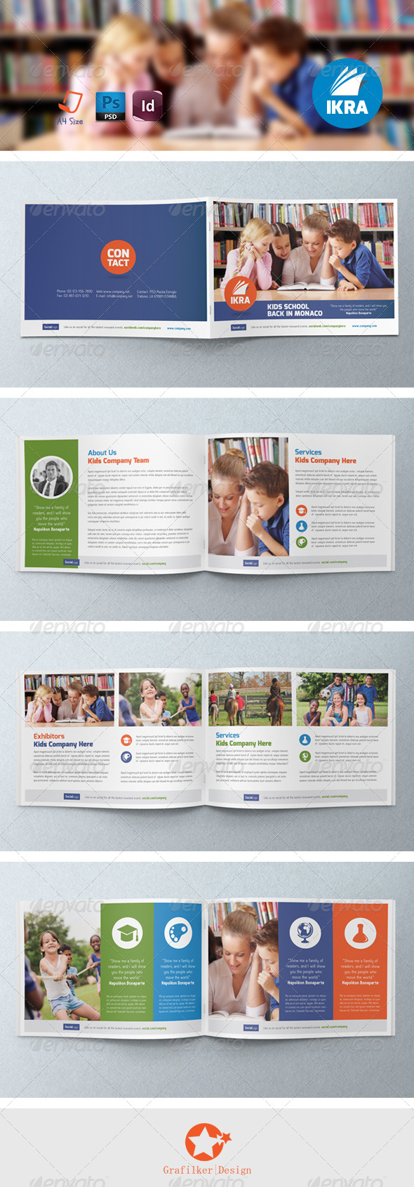 School Book Brochure Templates by grafilker | GraphicRiver