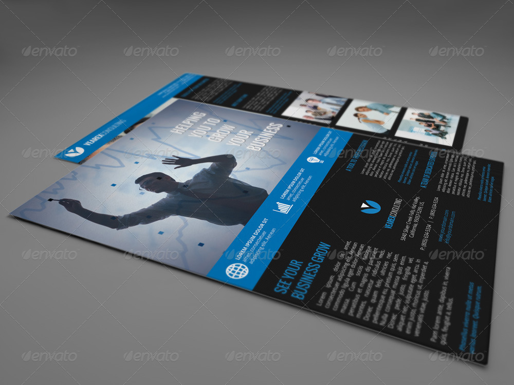 A4 Double Side Flyer Template - All Photos Included, Print Templates