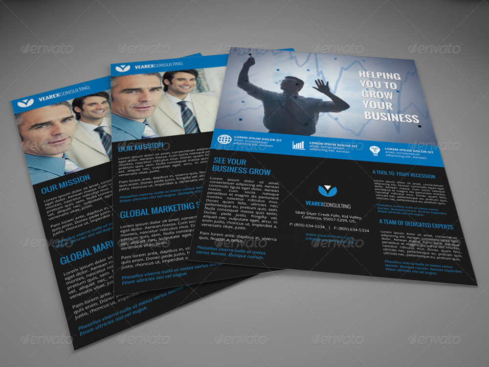 A4 Double Side Flyer Template - All Photos Included, Print Templates