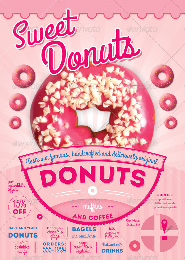 Sweet Donuts Flyer and Menu Template, Print Templates | GraphicRiver