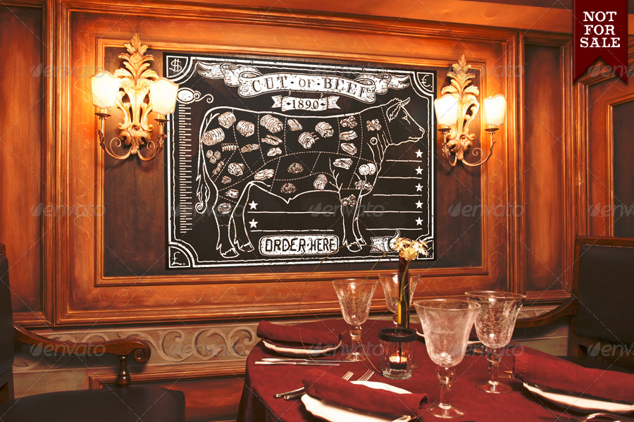 Vintage Graphic Blackboard for Butcher Shop, Vectors | GraphicRiver