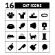 Set Icons of Cats and Cat Accessories, Icons | GraphicRiver