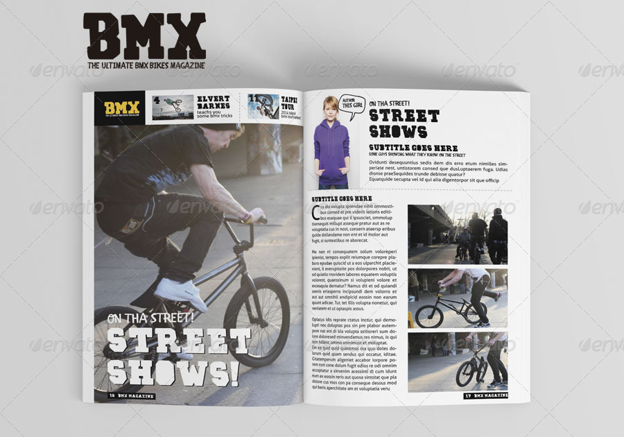 Bmx Bikes Sports Magazine Template for Print, Print Templates ...