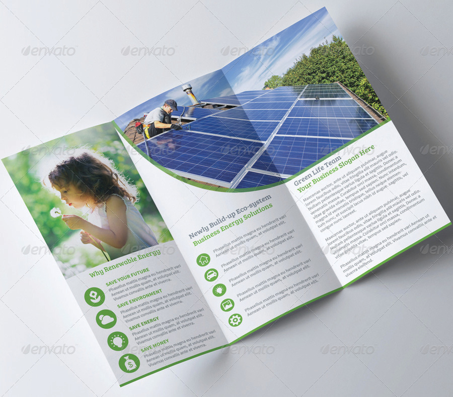 Renewable Energy Trifold Brochures, Print Templates | GraphicRiver