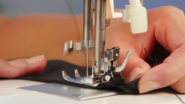 Sew Stitch on the Sewing Machine. Slow Motion, Stock Footage | VideoHive