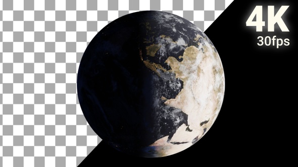 4K Spinning Earth Transparent Background, Motion Graphics | VideoHive
