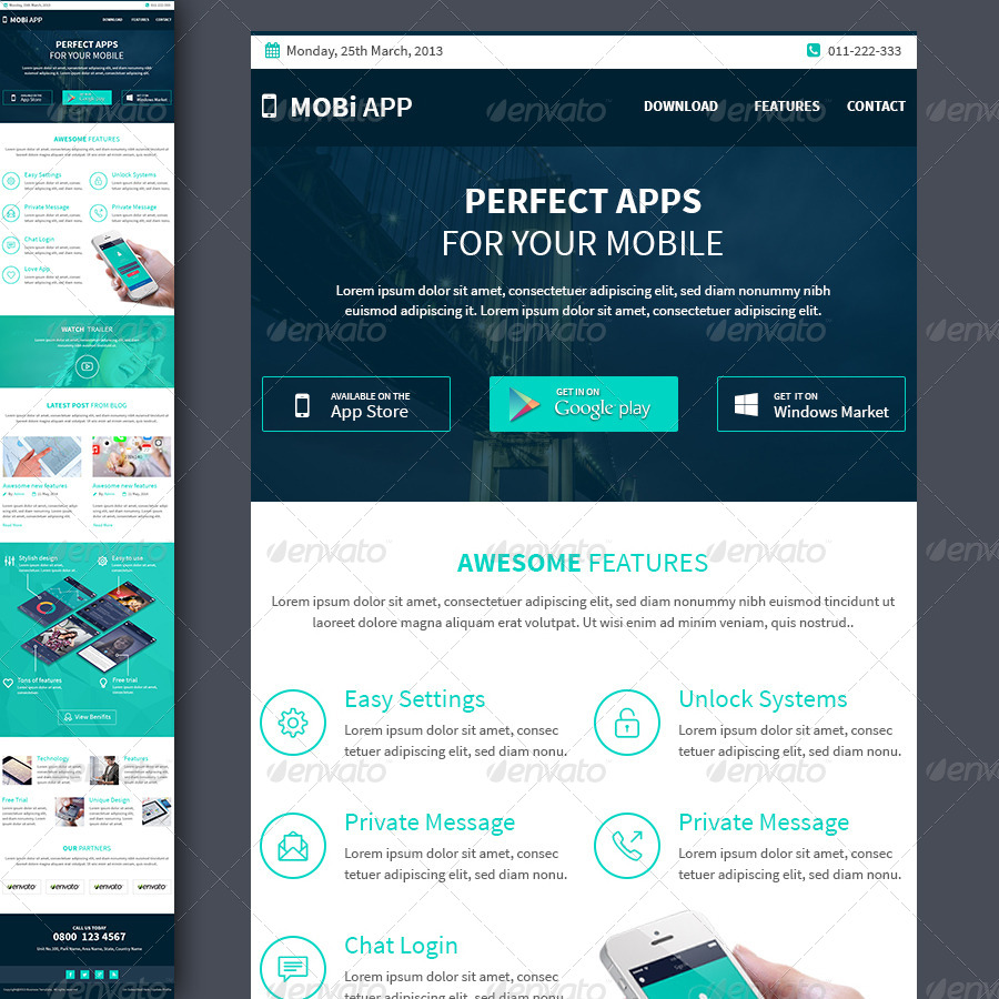 Mobile Apps Multipurpose E-newsletter Template, Web Elements | GraphicRiver