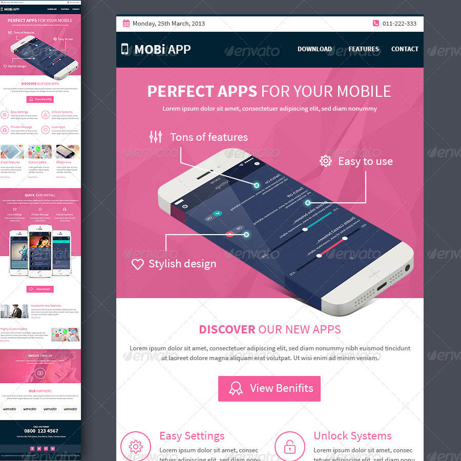 Mobile Apps Multipurpose E-newsletter Template, Web Elements | GraphicRiver
