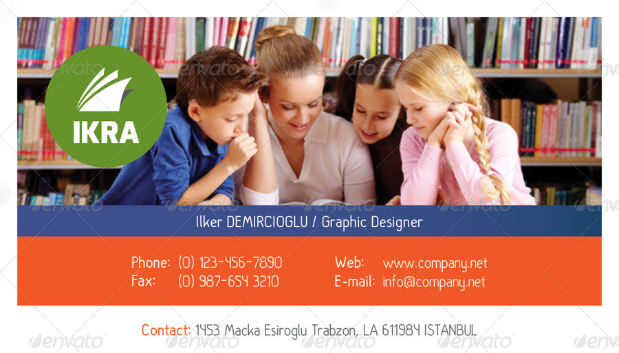 School Book Business Card Templates, Print Templates | GraphicRiver