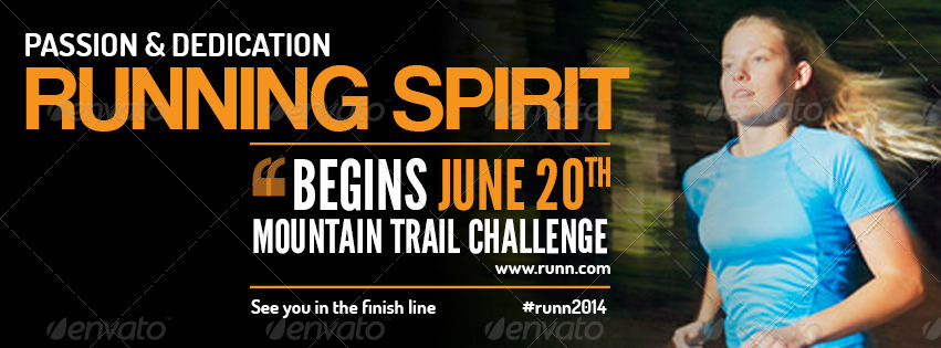 Runn Marathon Running Club Fitness FB Banners, Web Elements | GraphicRiver