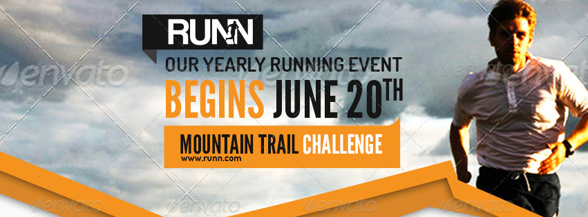 Runn Marathon Running Club Fitness FB Banners, Web Elements | GraphicRiver