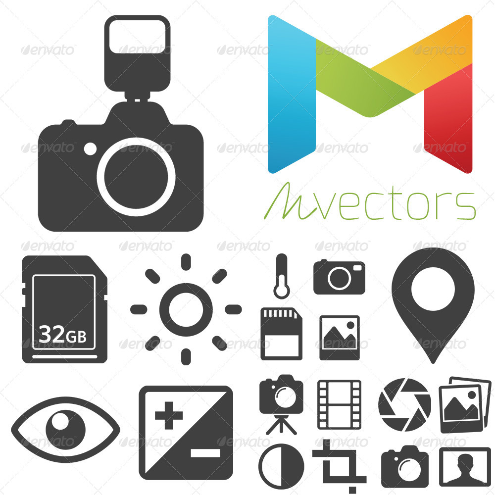 20 Vector Photography Icons and glyphs by Mustapha_Redouane | GraphicRiver