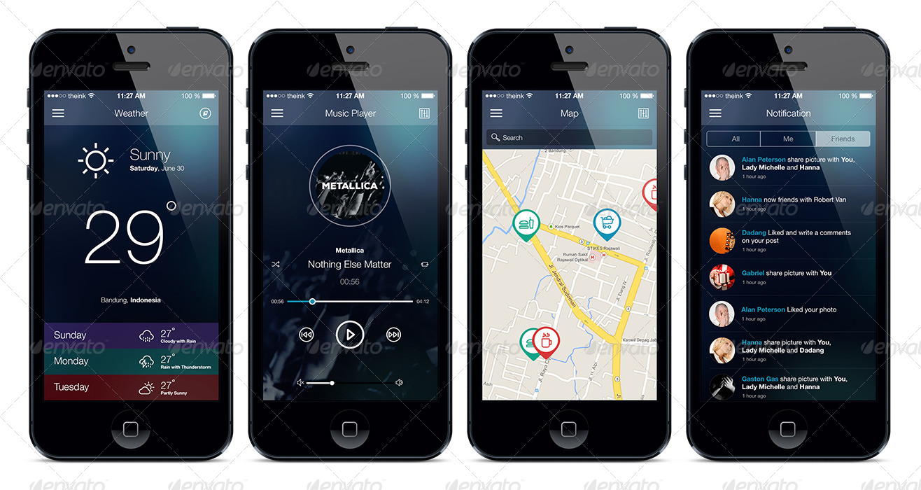 Theink - Fresh Mobile UI Kit, Web Elements | GraphicRiver