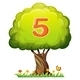 Tree with Number 5, Vectors | GraphicRiver