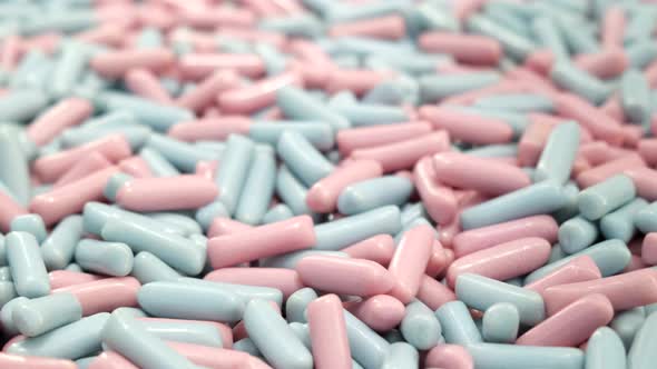 Close Up of Blue and Pink Colorful Candies, Stock Footage | VideoHive