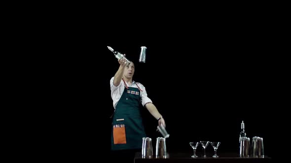 Isolated: Bartender Juggling, Stock Footage | VideoHive