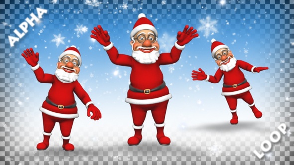 3D Santa Happy Greeting (Alpha Loop), Motion Graphics | VideoHive