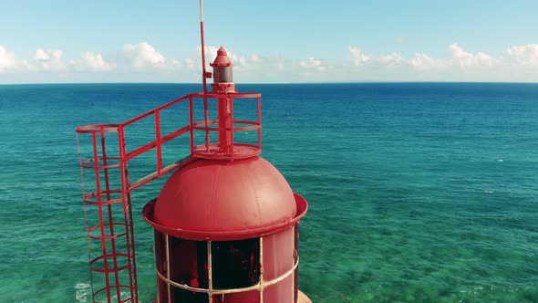 Beacon on a Blue Sea Background., Stock Footage | VideoHive