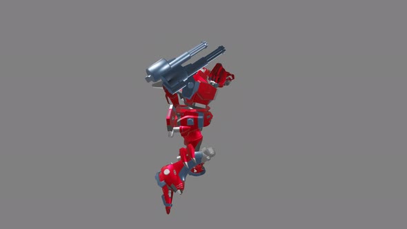 Mecha with style Standing Melee Attack 360 High, Motion Graphics ...