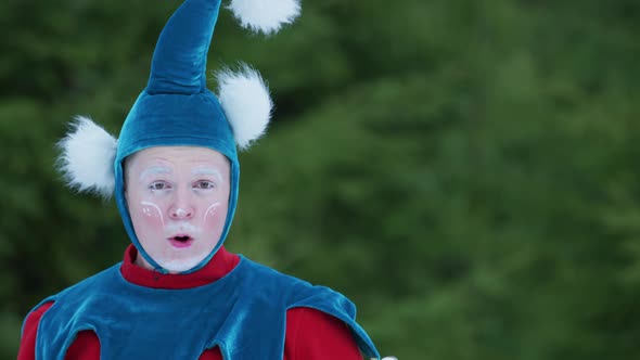 Surprised and intrigued Christmas elf, Stock Footage | VideoHive