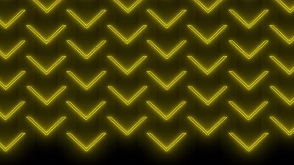 Video animation of glowing neon arrows in yellow, Motion Graphics ...