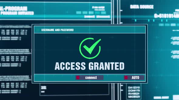 Access Granted Warning Notification Generated on Digital System Security Alert Error Message ...