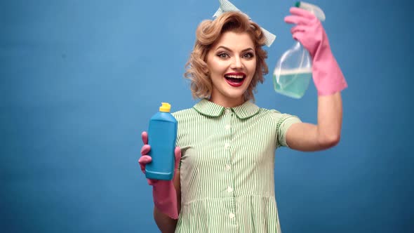 Cleaning Service. Funny Pinup Retro Vintage Housekeeper. Housekeeping ...