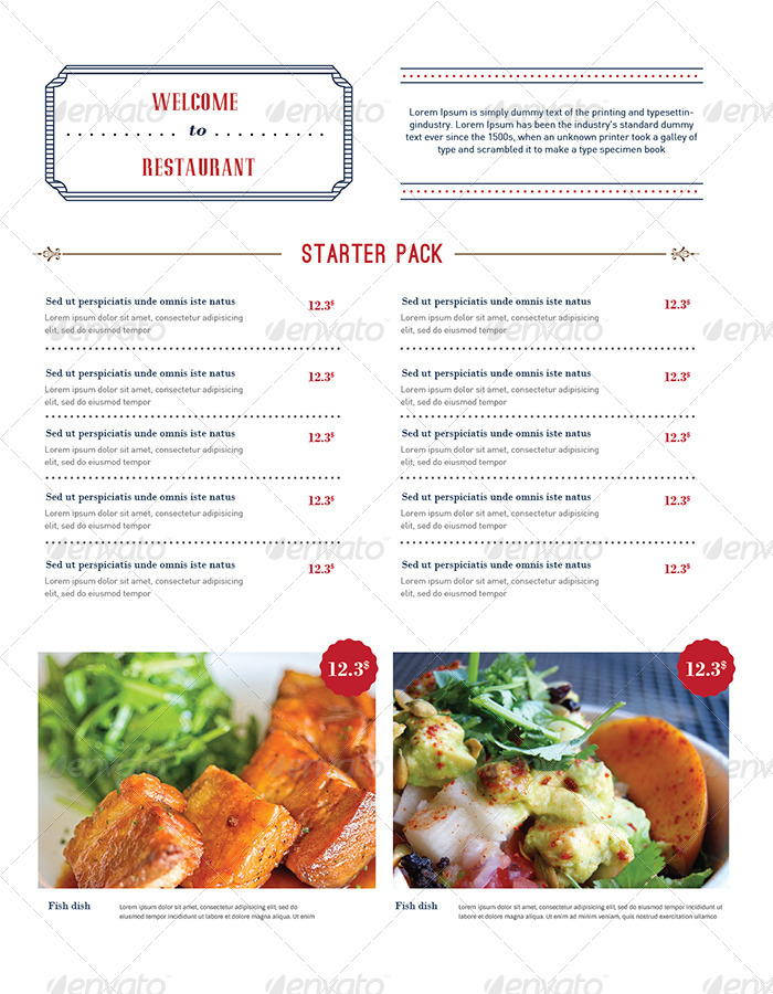 Retro Food Menu Brochure (8 Pages), Print Templates | GraphicRiver