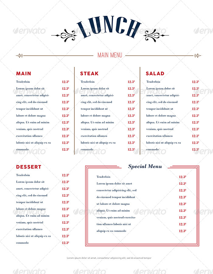 Retro Food Menu Brochure (8 Pages), Print Templates | GraphicRiver