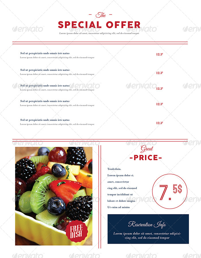 Retro Food Menu Brochure (8 Pages), Print Templates | GraphicRiver
