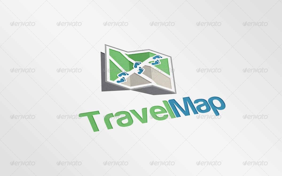 Travel Map Logo, Logo Templates | GraphicRiver