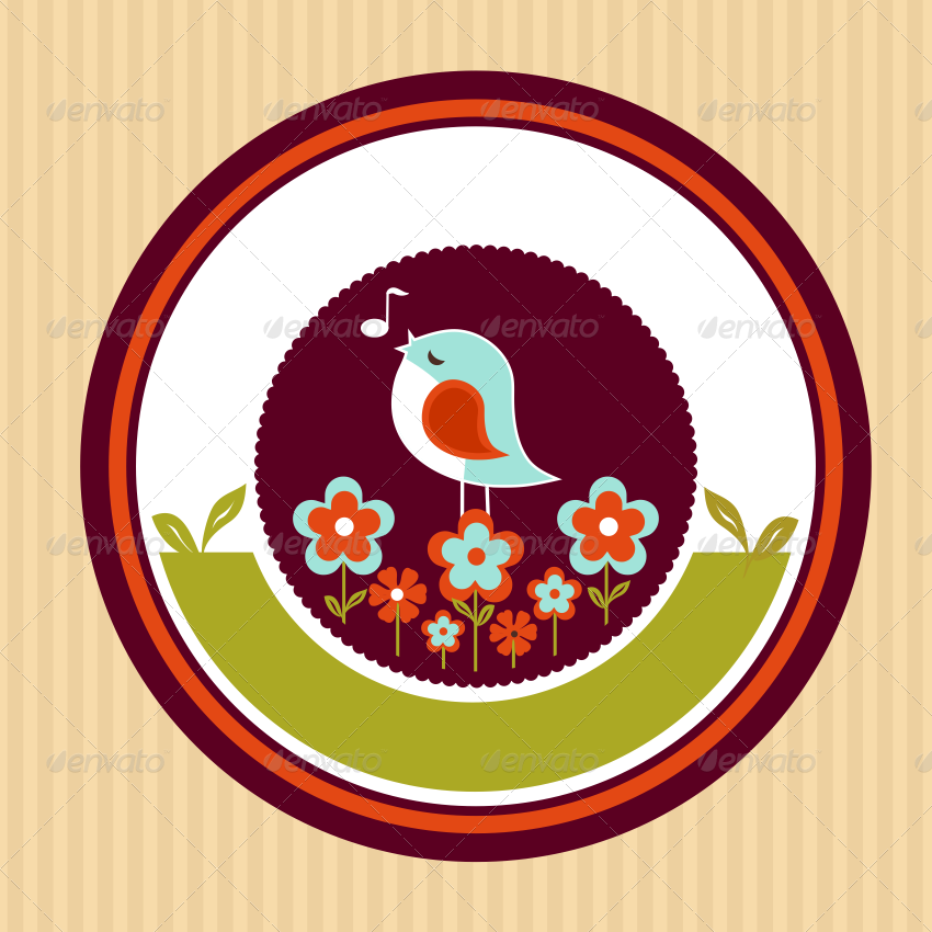 4 Floral Badges and Frames, Vectors | GraphicRiver