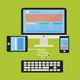 Flat Design Concept Computer and Responsive Web, Vectors | GraphicRiver