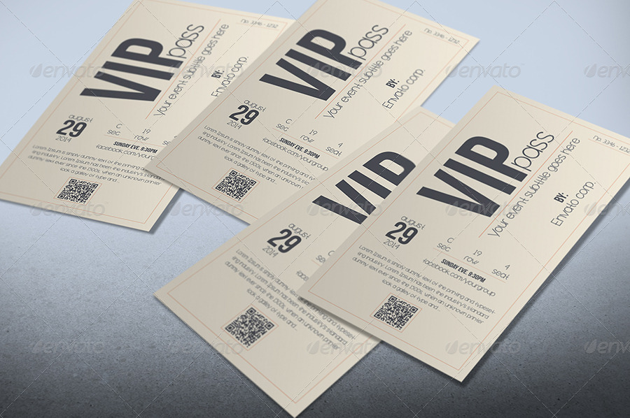 Multipurpose retro VIP PASS, Print Templates | GraphicRiver