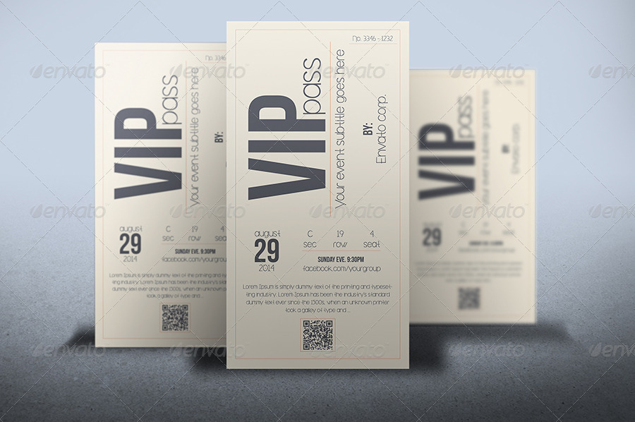Multipurpose retro VIP PASS, Print Templates | GraphicRiver