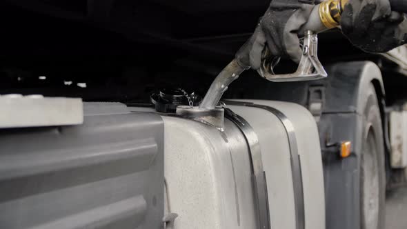 Filling Truck With Diesel Fuel at Station Pump, Stock Footage | VideoHive