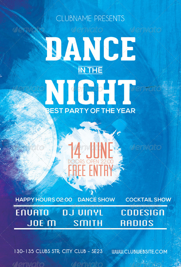 Dance in the Night Flyer 4x6, Print Templates | GraphicRiver