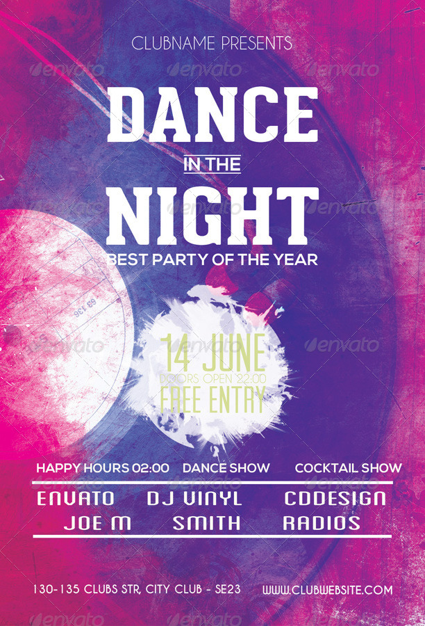 Dance in the Night Flyer 4x6, Print Templates | GraphicRiver