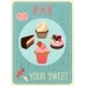Sweets Retro Poster, Vectors | GraphicRiver