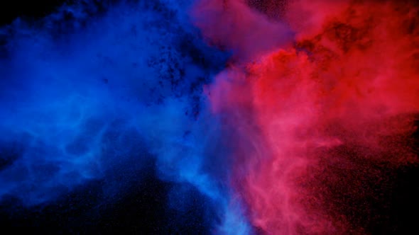 Blue-Red Exploding Color Powder, Stock Footage | VideoHive