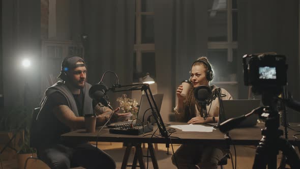 People Filming Podcast at Home, Stock Footage | VideoHive