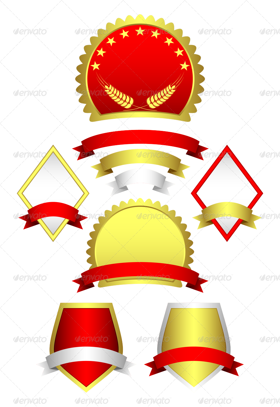 Set of Emblems and Banners, Vectors | GraphicRiver