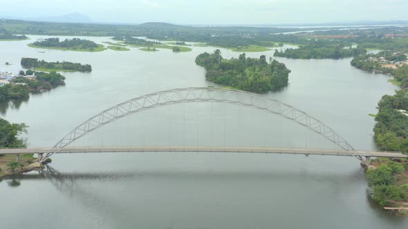 Adomi Bridge crossing in Ghana, Africa, Stock Footage | VideoHive