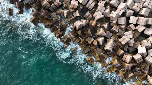 Waterfront texture aerial view 4 K Turkey Alanya, Stock Footage | VideoHive
