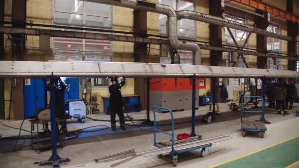 Working Process at Train Wagon Manufacturing Plant, Stock Footage ...