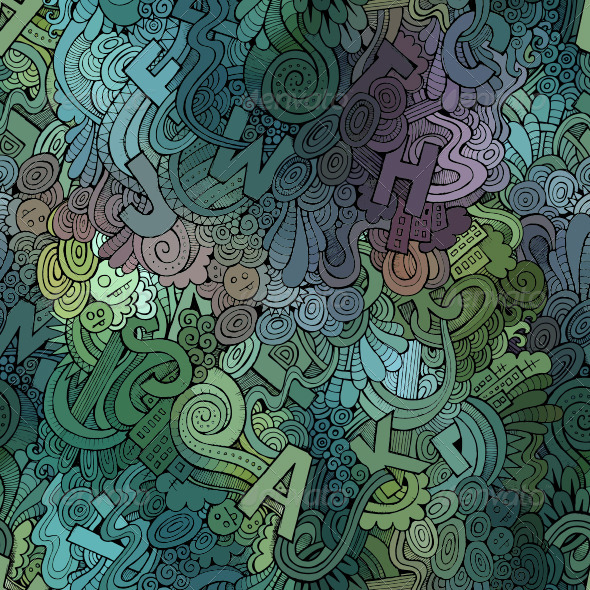 2 Doodles Letters Seamless Pattern, Vectors | GraphicRiver