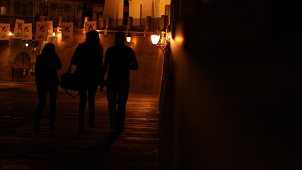Night Walk Downtown, Stock Footage | VideoHive