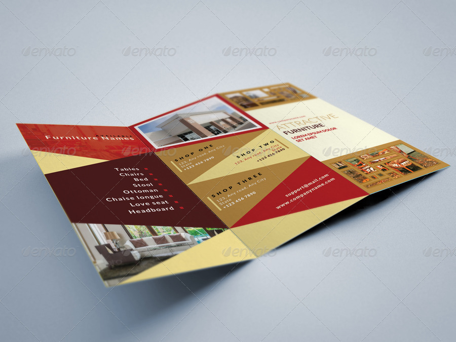 Furniture Store Tri-Fold Brochure Template, Print Templates | GraphicRiver